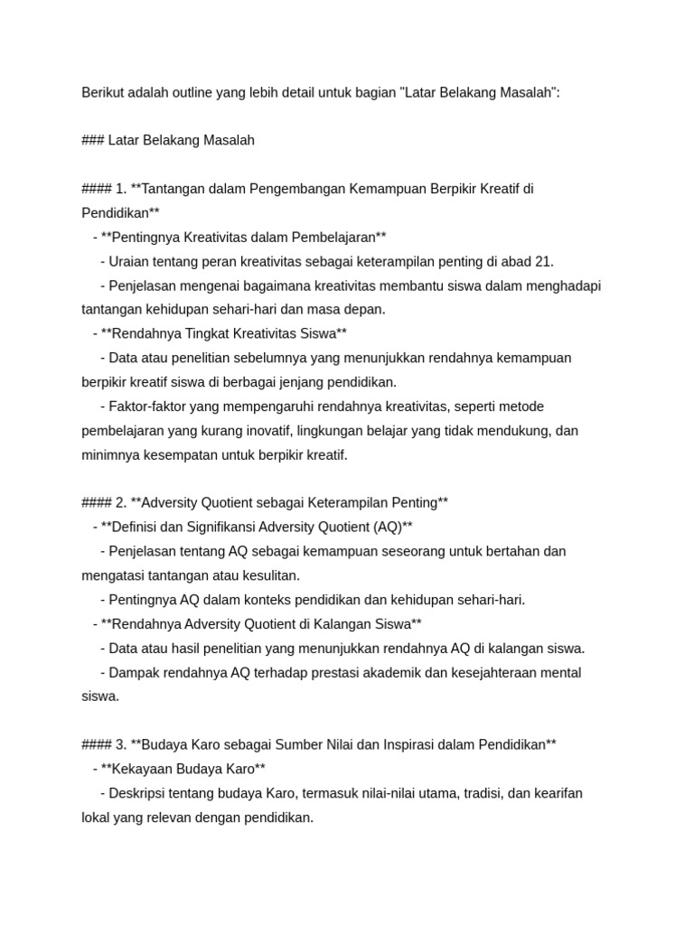 Berikut Adalah Outline Yang Lebih Detail Untuk Bagian | PDF