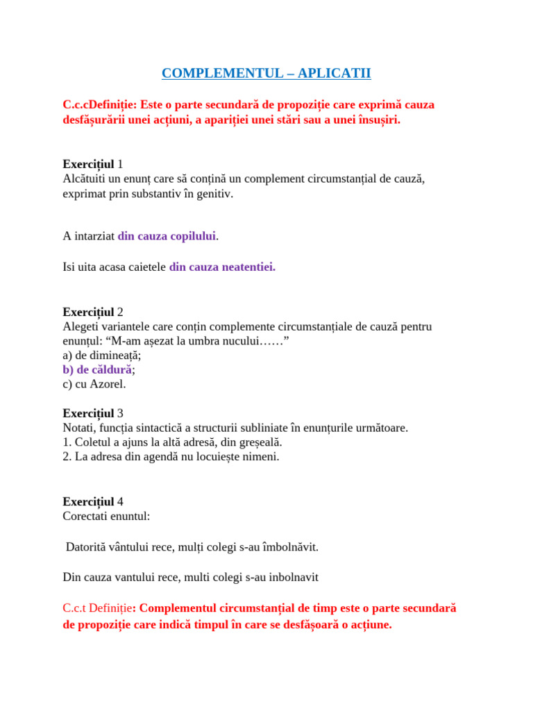 COMPLEMENTUL | PDF