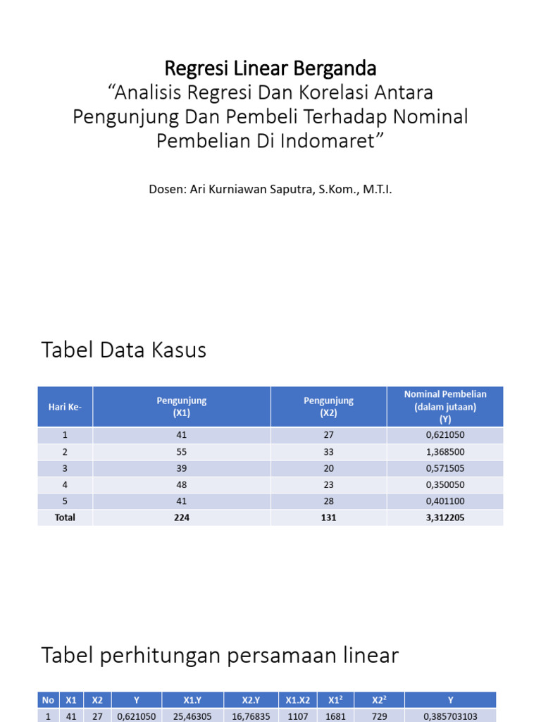 Regresi Linear Berganda - EBisnis | PDF
