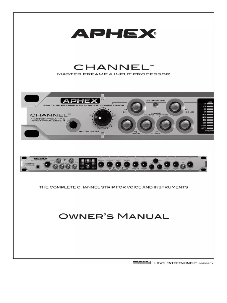 Manuale Aphex Channel (14 Pagine) | PDF