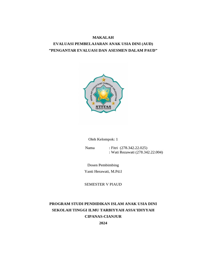 Pengantar Evaluasi Dan Asesmen Fipy | PDF