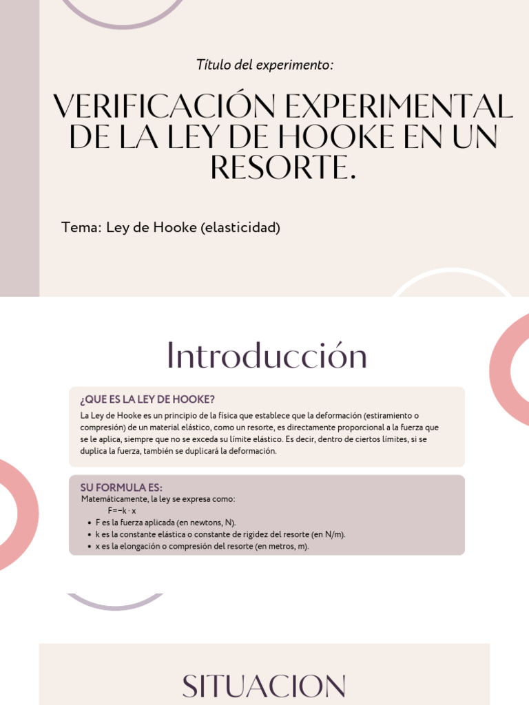 Ley de Hooke | PDF | Fuerza | Medición