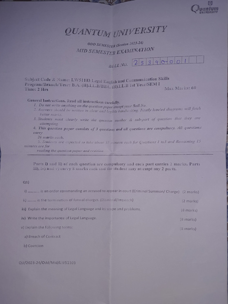 Mid Sem Papers | PDF