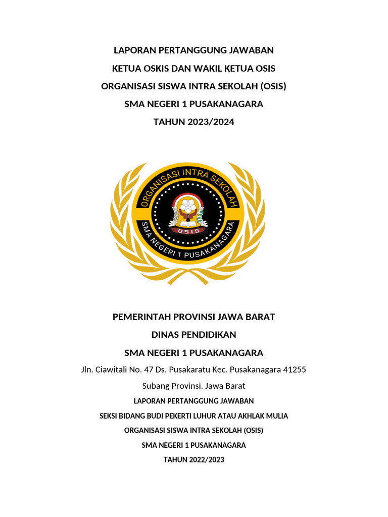 LPJ Ketua Osis | PDF