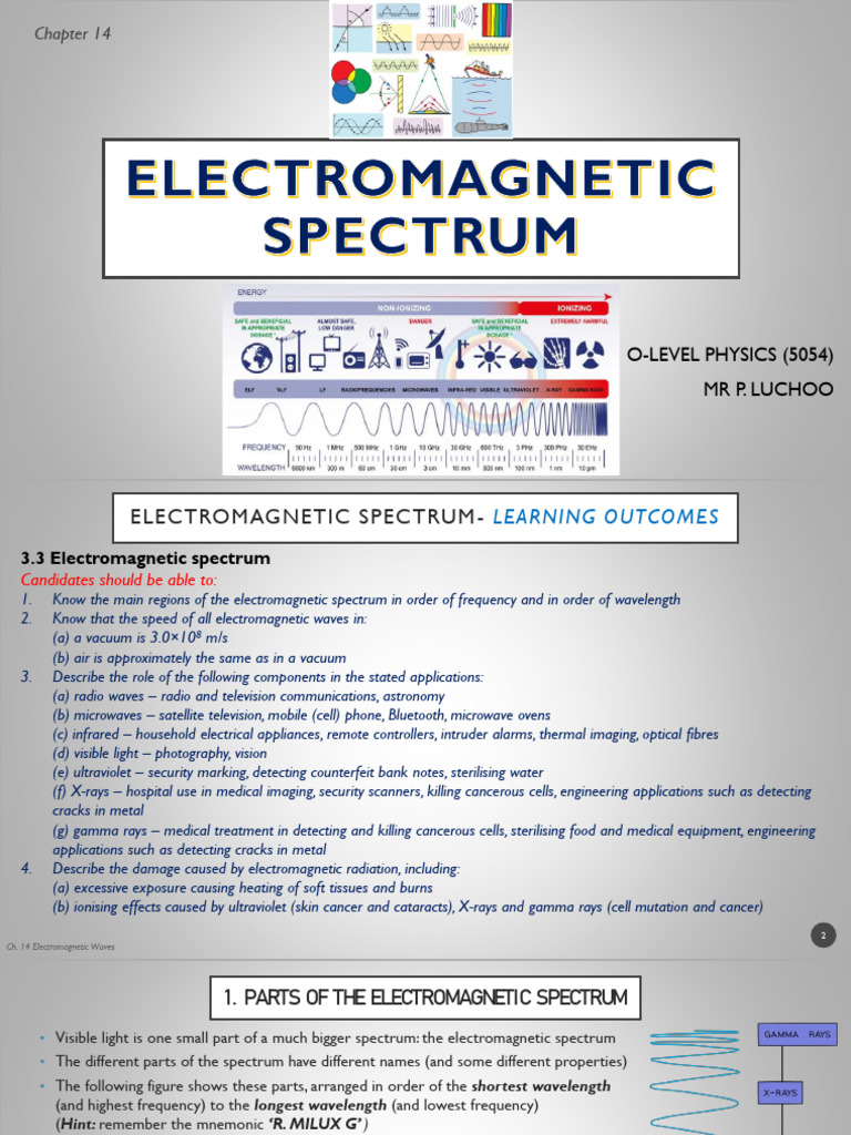Ch. 14 - Electromagnetic Spectrum | PDF