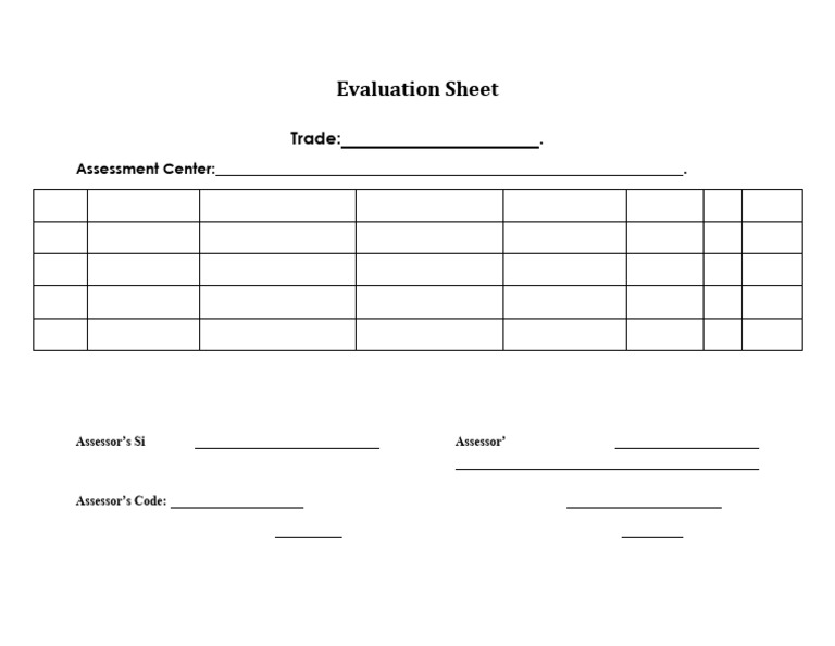 06 Evaluation Sheet | PDF
