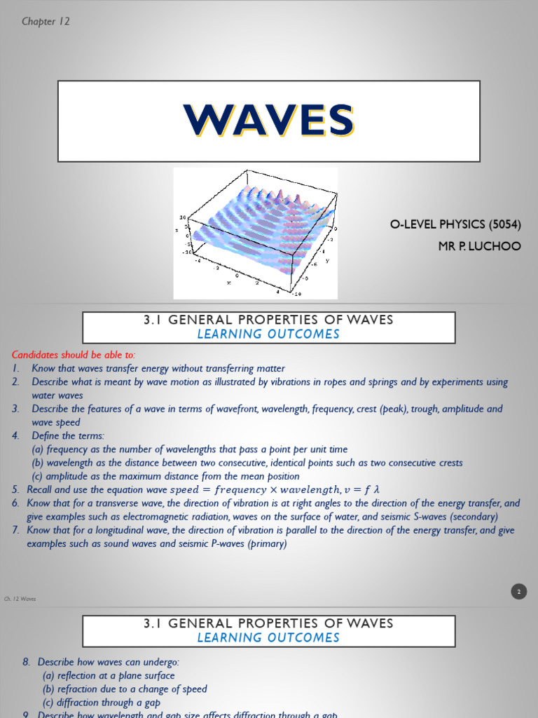 Ch. 12 - Waves | PDF