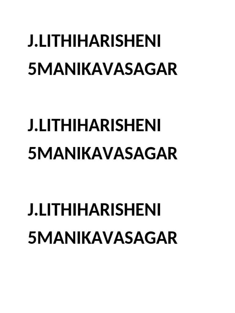 Name List | PDF