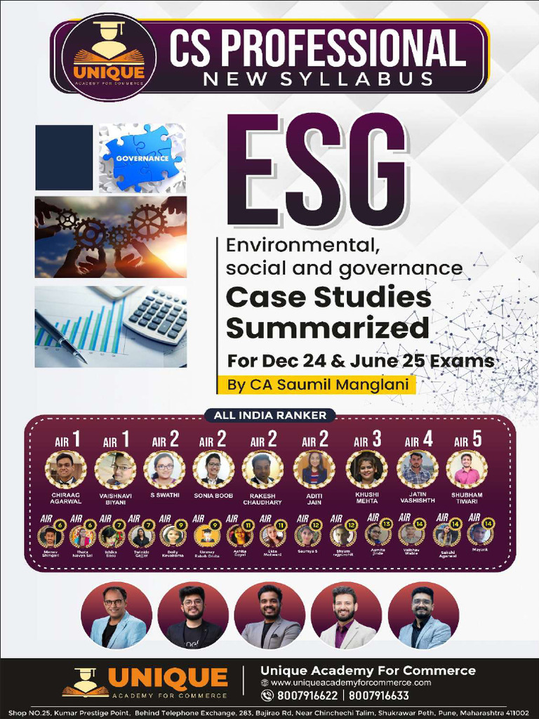 ESG Case Studies Summary CS Professional CA Saumil Manglani | PDF ...