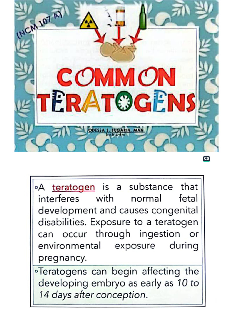 Common Teratogens | PDF