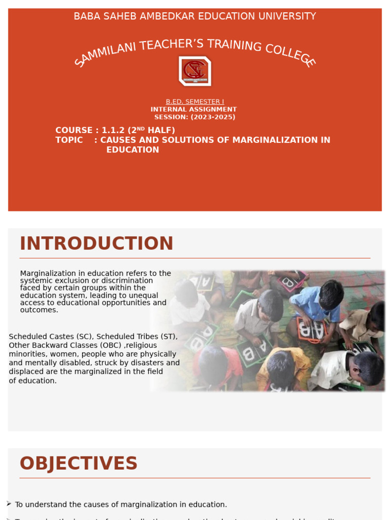 Causes and Solutions of Marginalization in Education | PDF