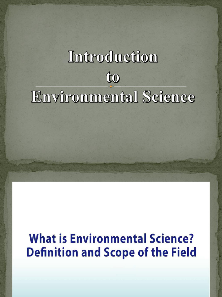 Env Sci - Lesson 1 - Overview PPT Revised | PDF