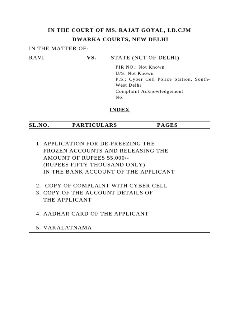 Ravi Fund Release Application | PDF