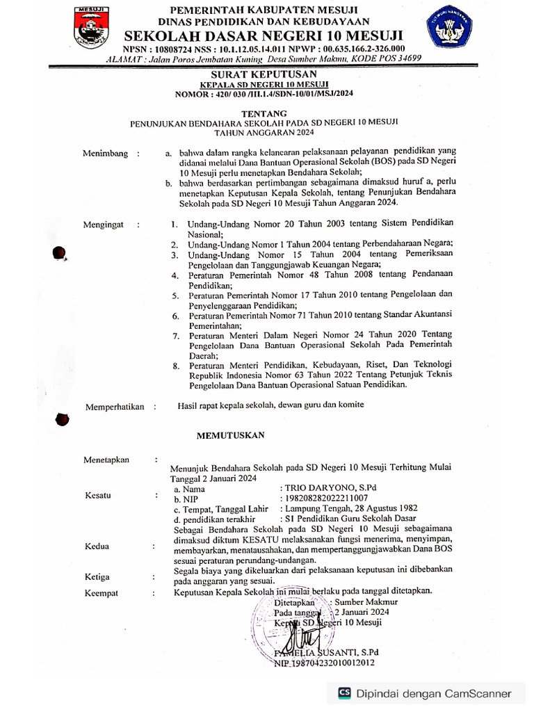 SK Bendahara SDN 10 MESUJI | PDF
