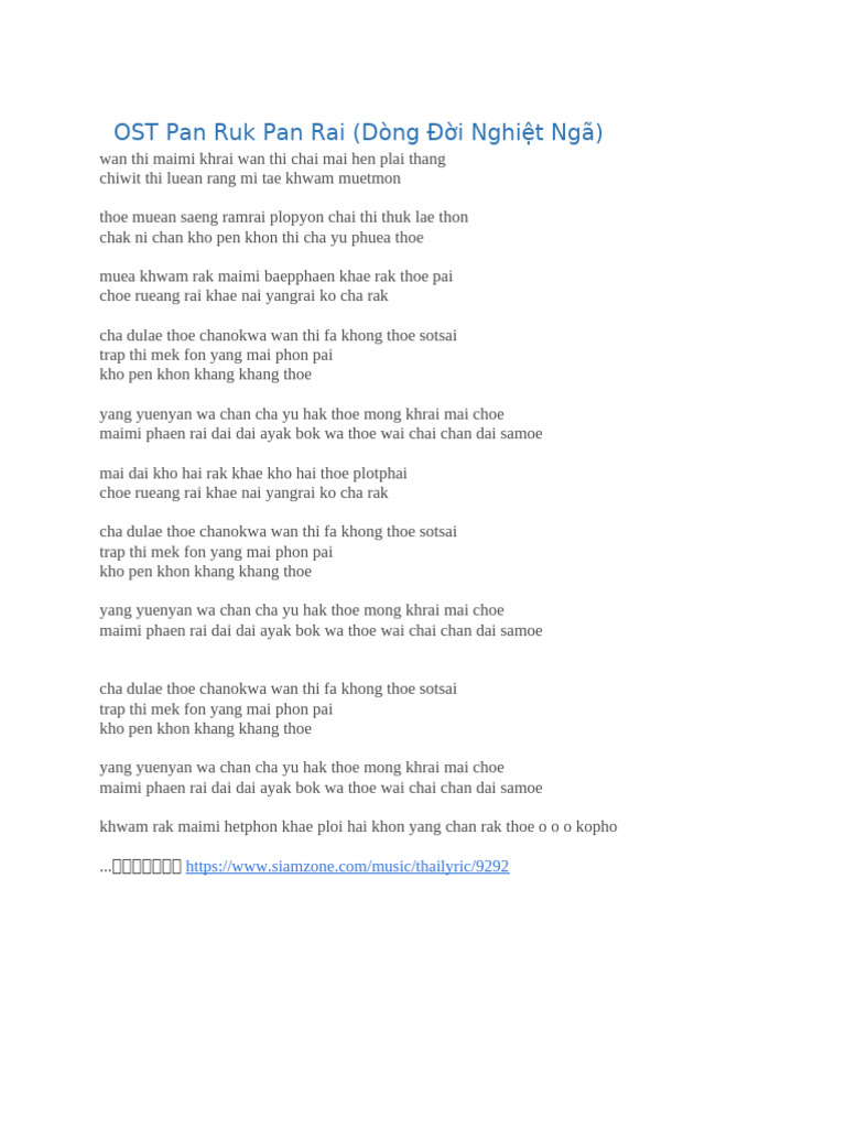 Pan Ruk Pan Rai | PDF