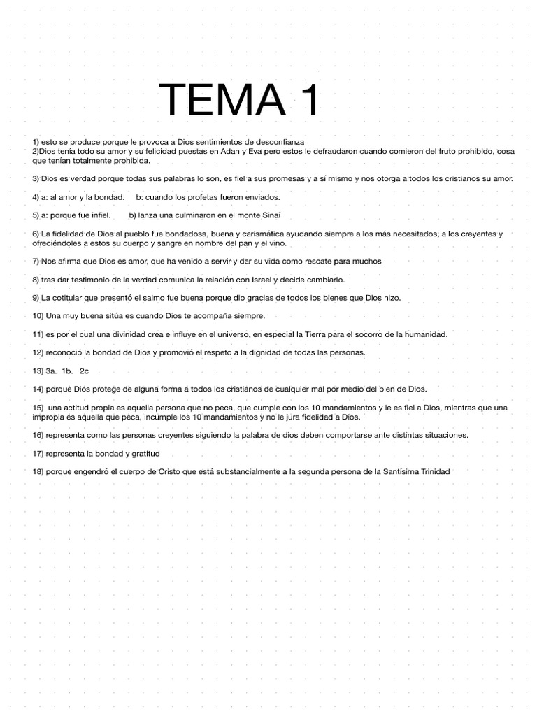Tema 1 Religion Patricia Lorenzo 1ero Bach | PDF