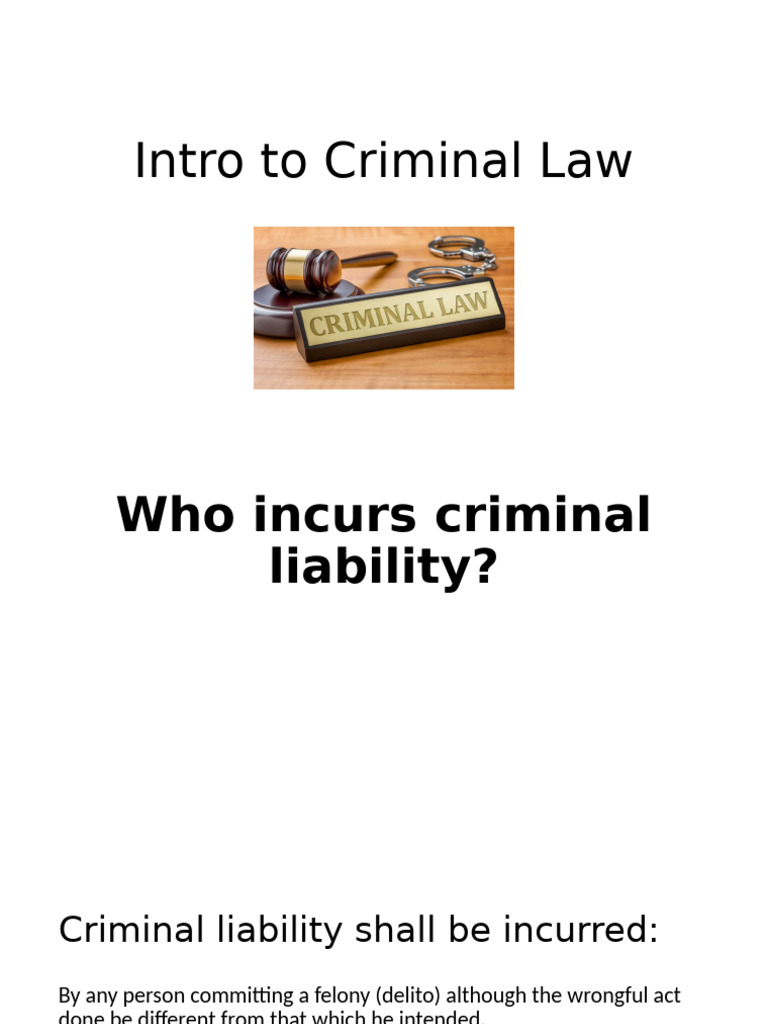 Intro To Criminal Law II | PDF