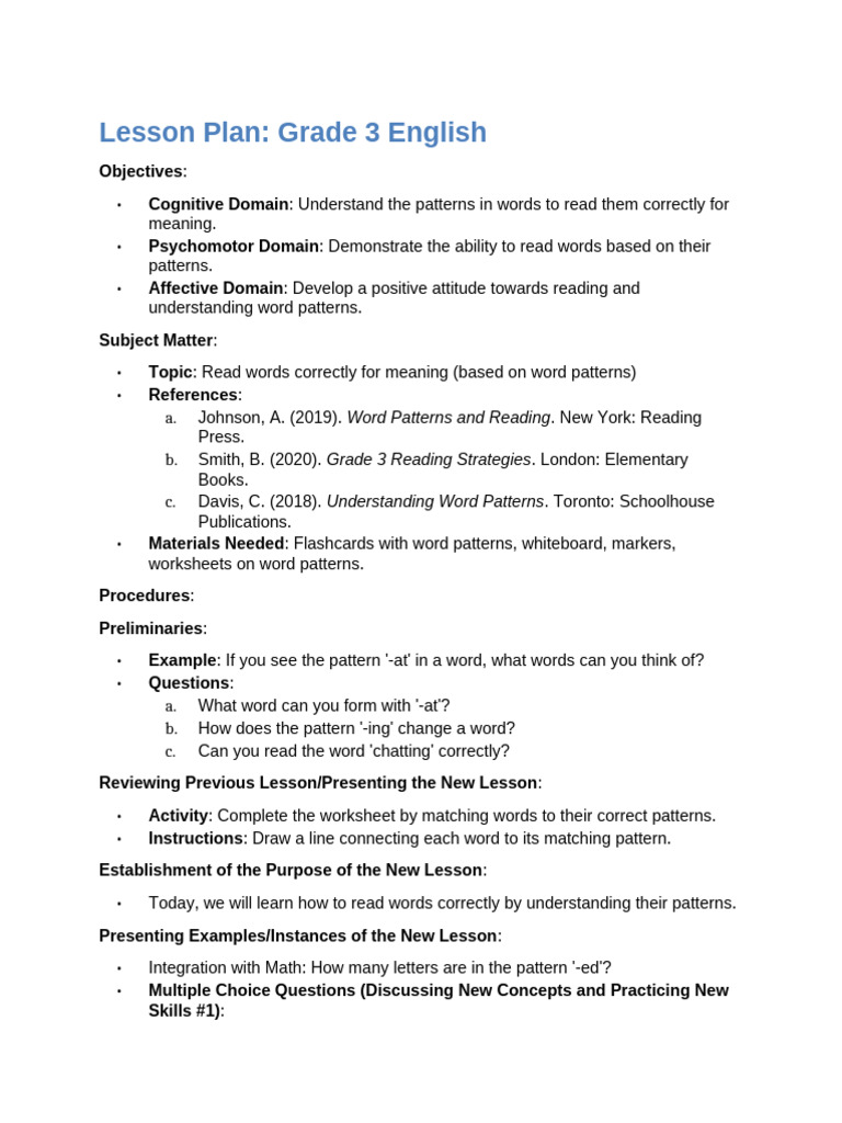 Read Words Correctly For Meaning (Based On Word Patterns) | PDF