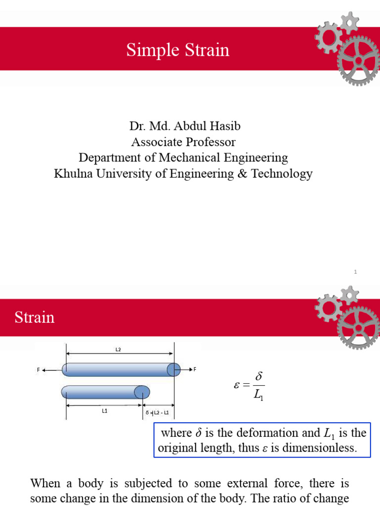 Strain | PDF | Deformation (Engineering) | Strength Of Materials