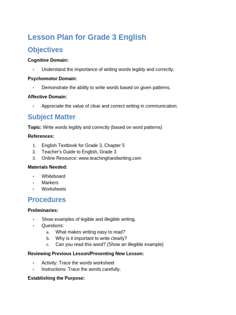 Understand The Importance of Writing Words Legibly and Correctly. | PDF