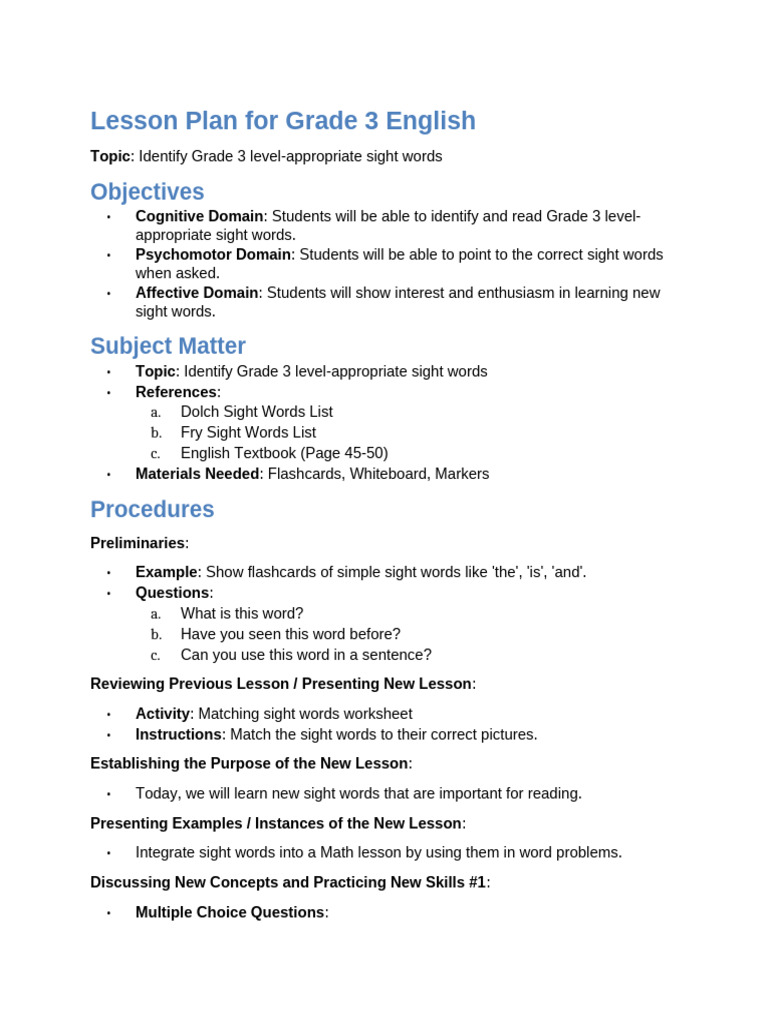 Identify Grade 3 Level-Appropriate Sight Words | PDF