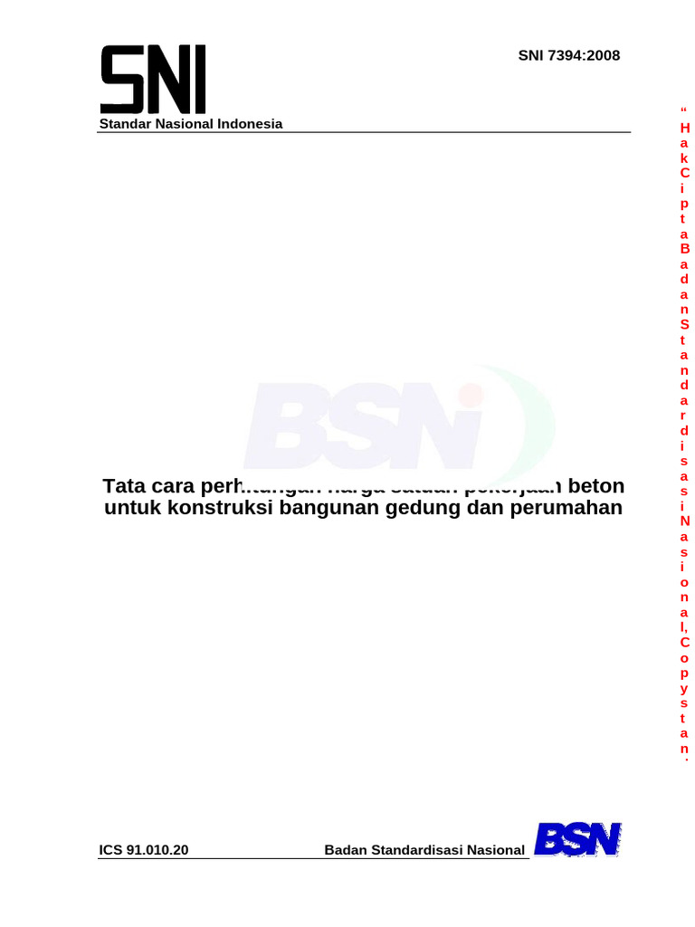 SNI Beton 2008 | PDF
