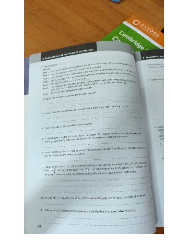 Chromatography - Practical Workbook | PDF