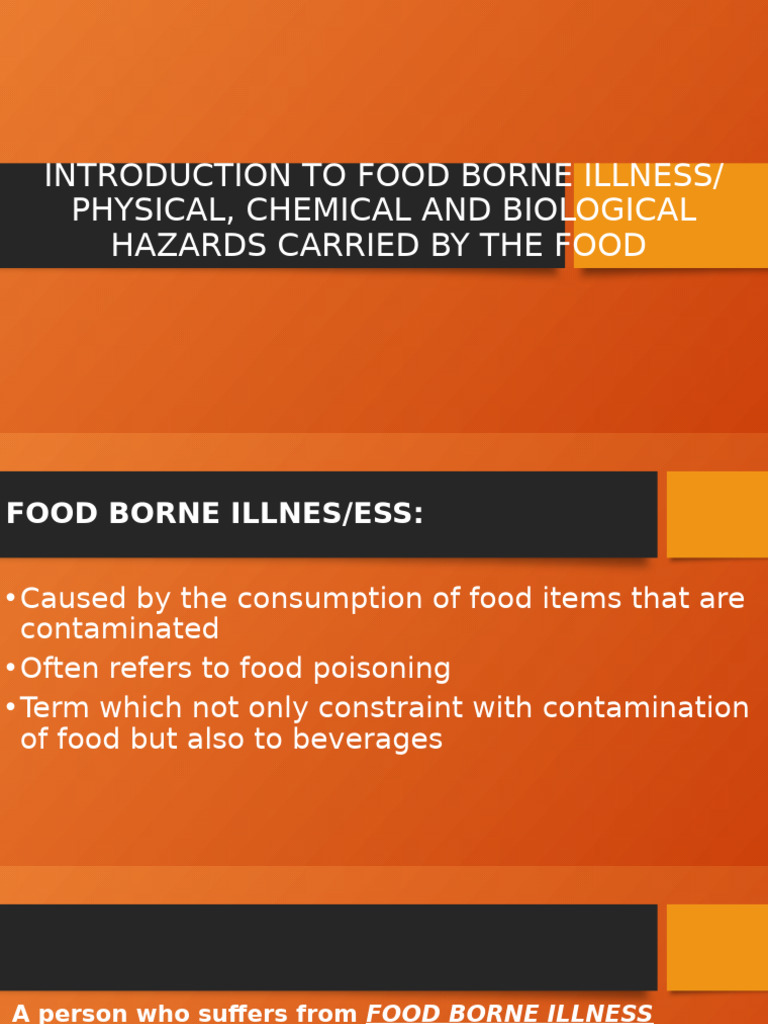 INTRODUCTION TO FOOD BORNE ILLNESS Semi Final Week II | PDF | Foodborne ...