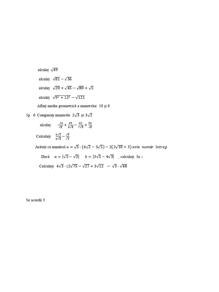 1 Test Numere Reale | PDF