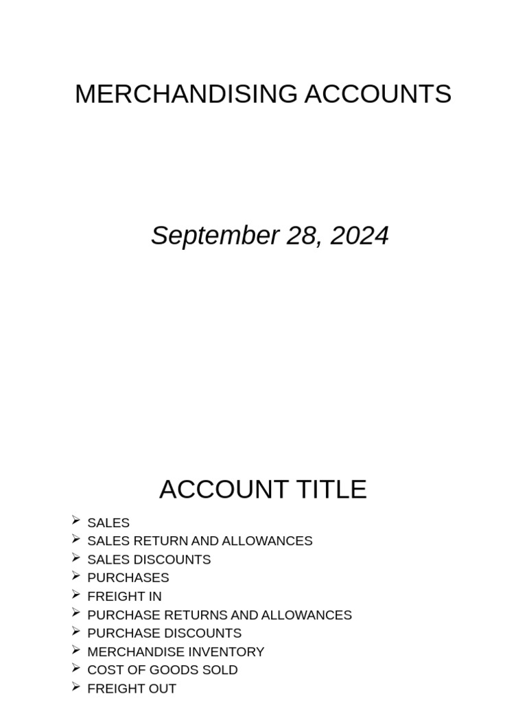 Merchandising Accounts | PDF