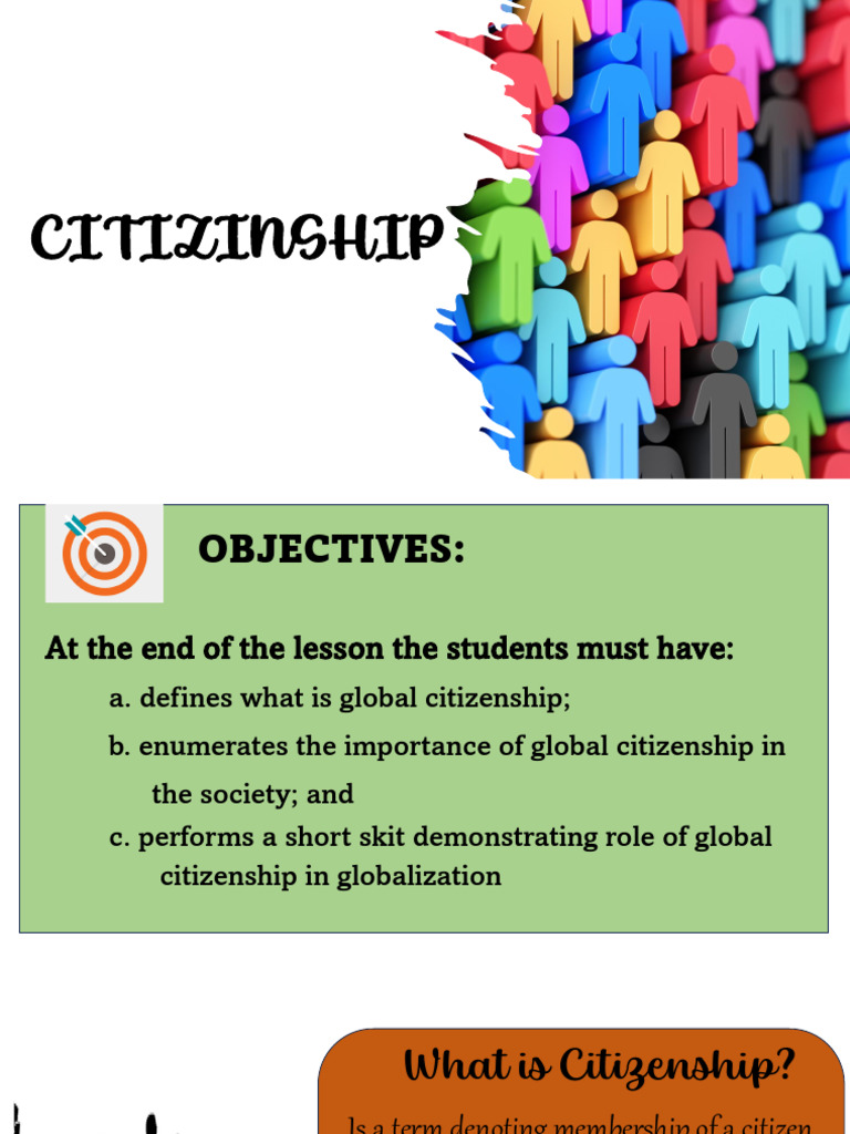 Lesson 1 - Citizenship | PDF