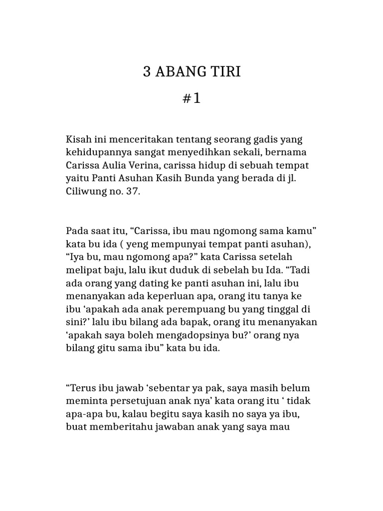 3 Abang Tiri | PDF