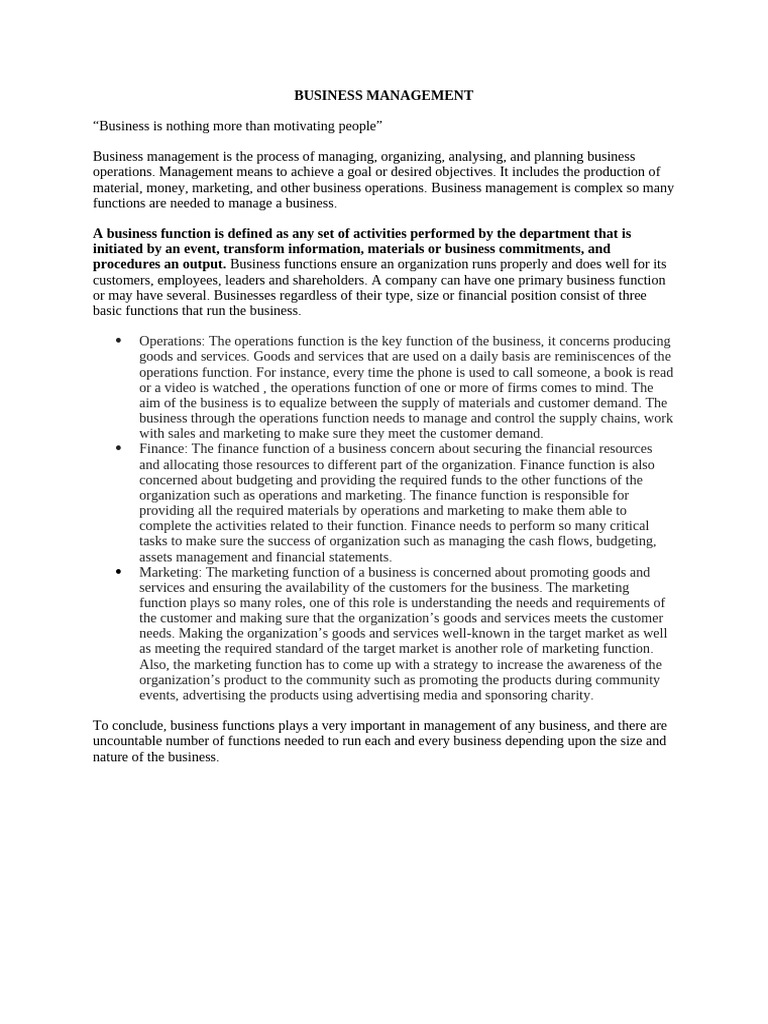 Business Management | PDF