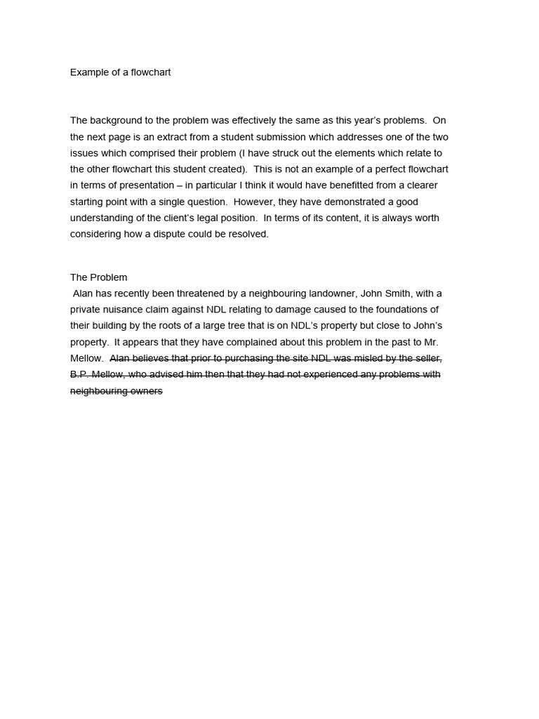 Exemplar Flowchart Private Nuisance Claim Pdf