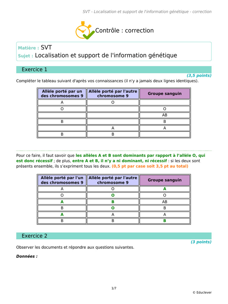 La Correction - Localisation Et Support de L Information Genetique | PDF