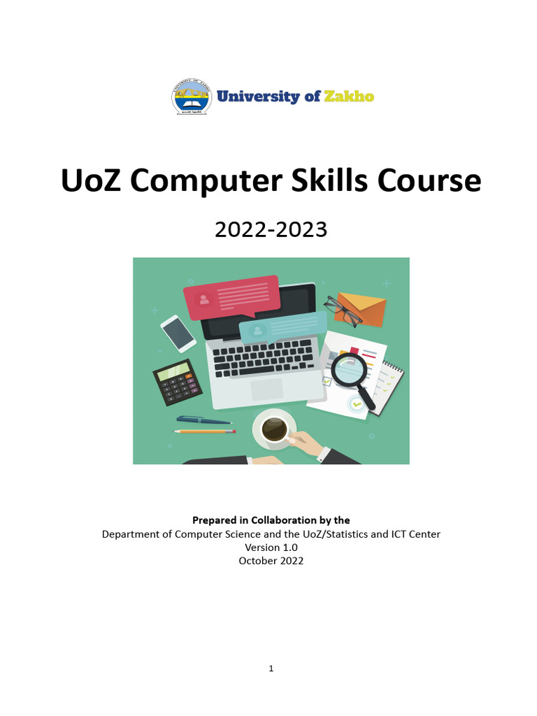 2-UoZ Computer Skills Course 2022-2023 | PDF