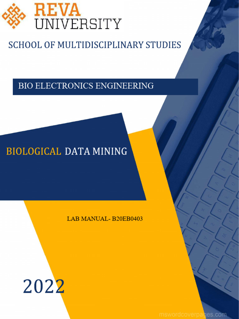 Biological Data Mining Lab Manual-Updated | PDF