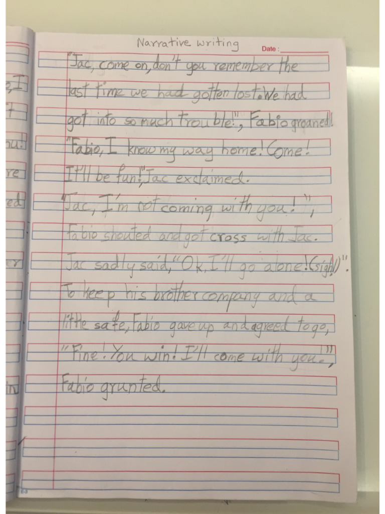 Aliza Eng Lang HW - U3 - VLS 3 - Narrative Writing | PDF