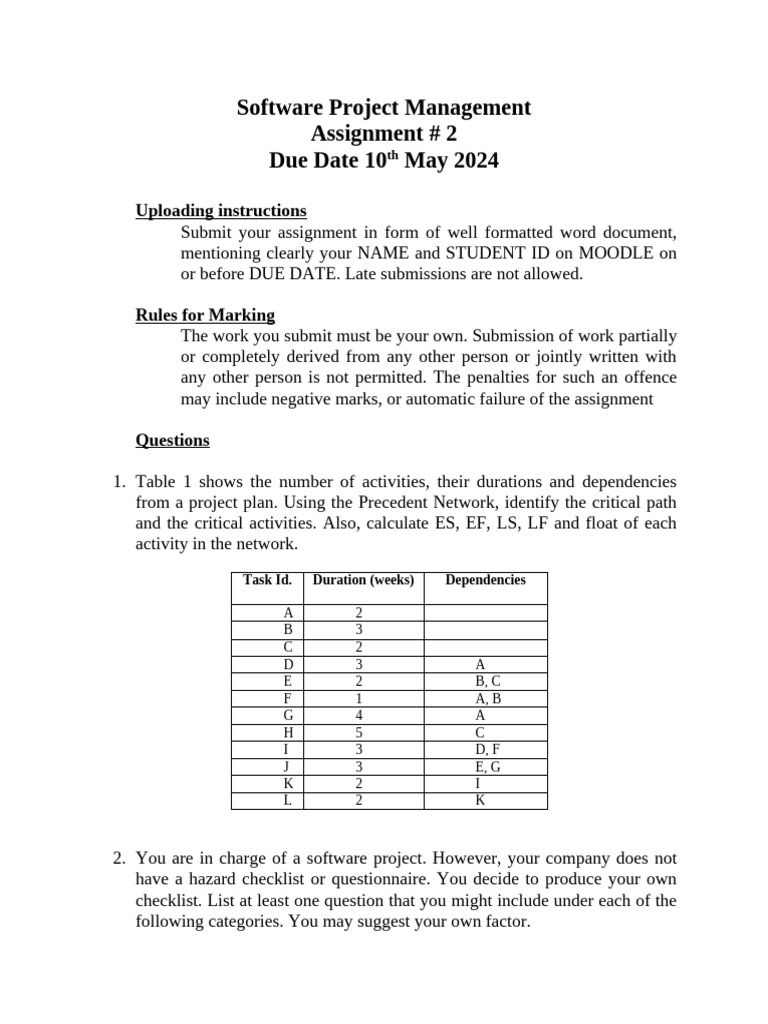 SPM (Assignment3) - 2024 Software Projects Management | PDF