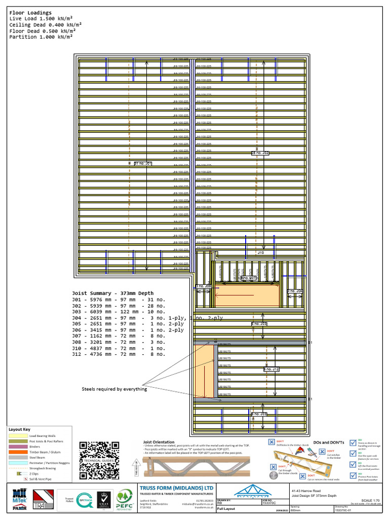 Drawings (Joists) - Joist Design SF 373mm Depth | PDF