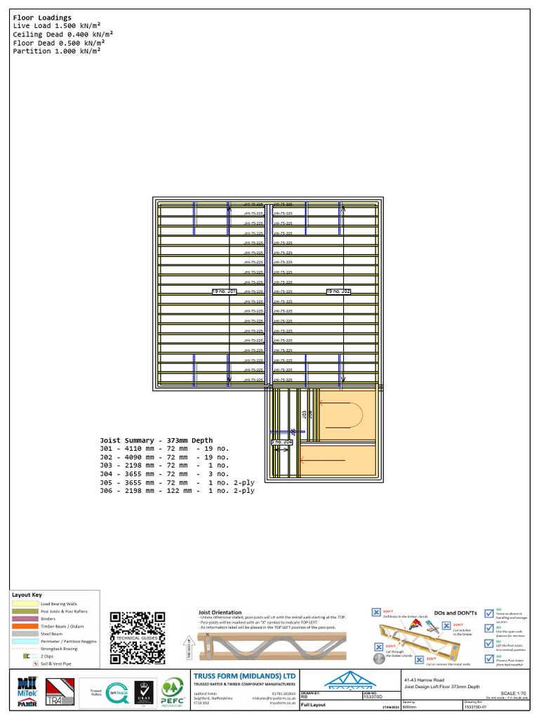 Drawings (Joists) - Joist Design Loft Floor 373mm Depth | PDF