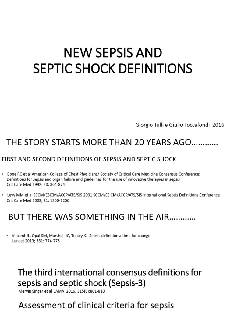 NEW SEPSIS DEFINITION Giorgio Tulli | PDF