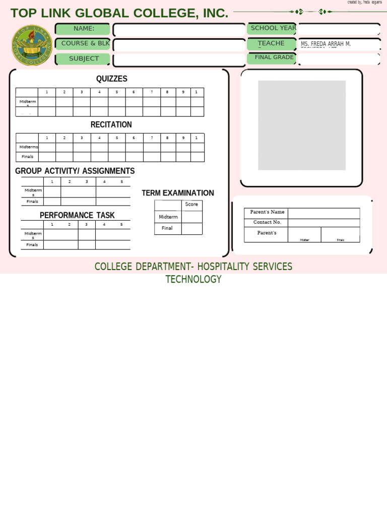Record Card HST | PDF