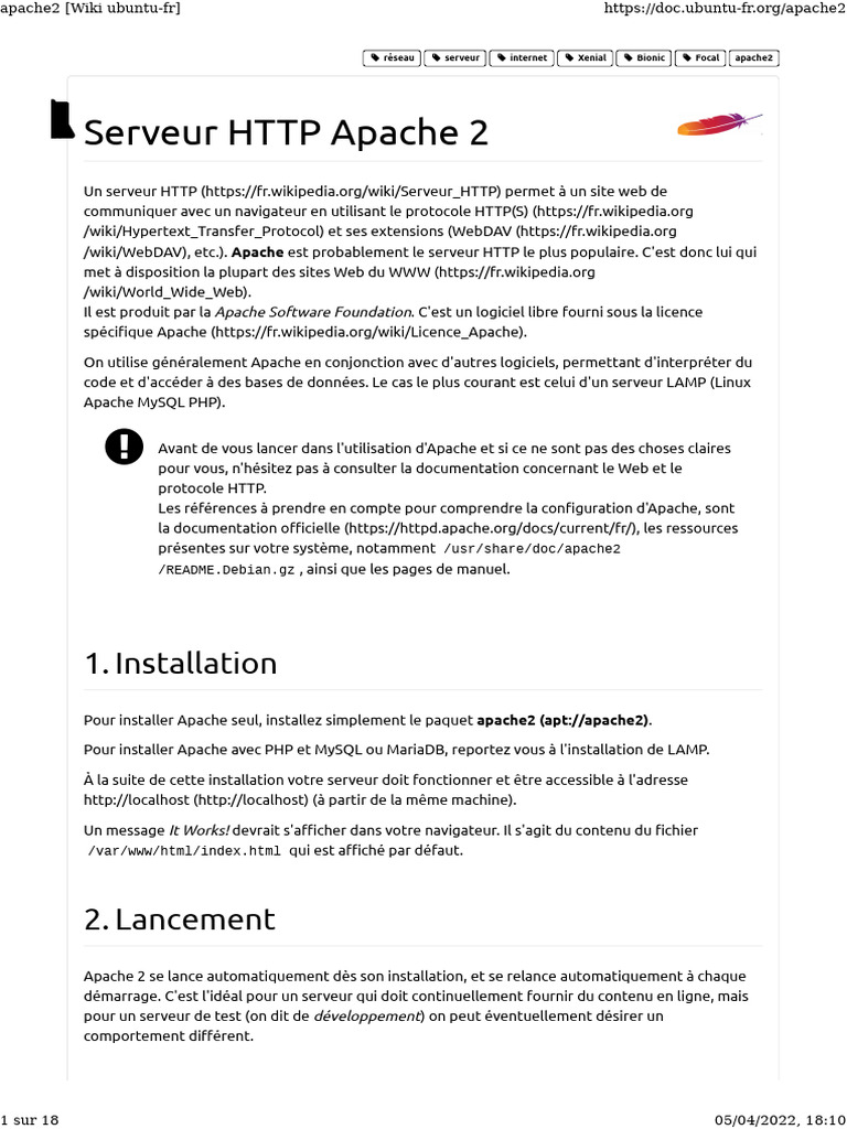 Apache2 (Wiki Ubuntu-Fr) | PDF