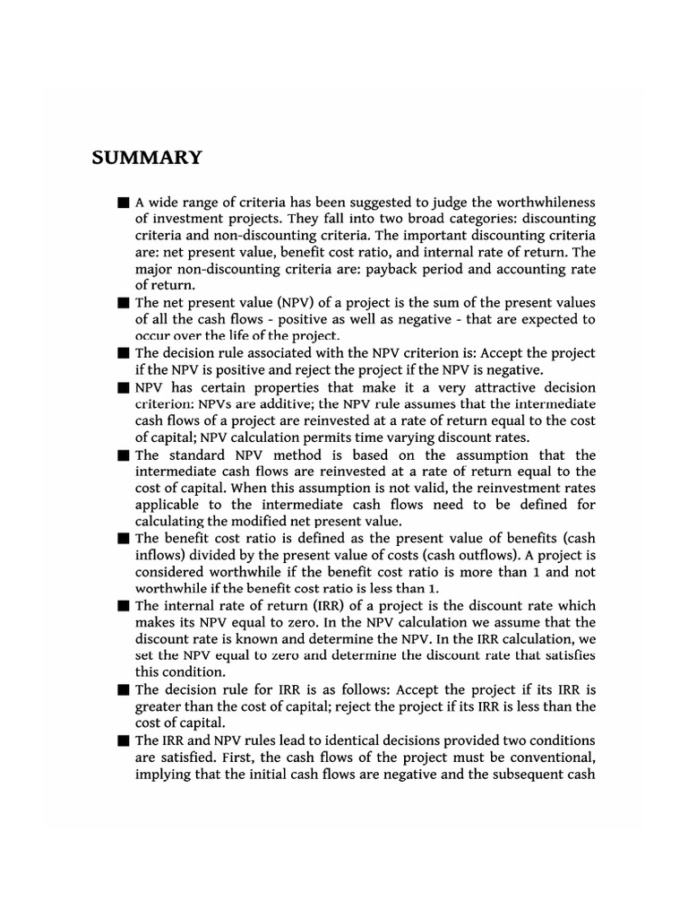 Investment Criteria Summary | PDF