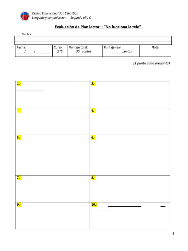 Evaluacion-Plan-lector-No-funciona-la-tele-1 | PDF