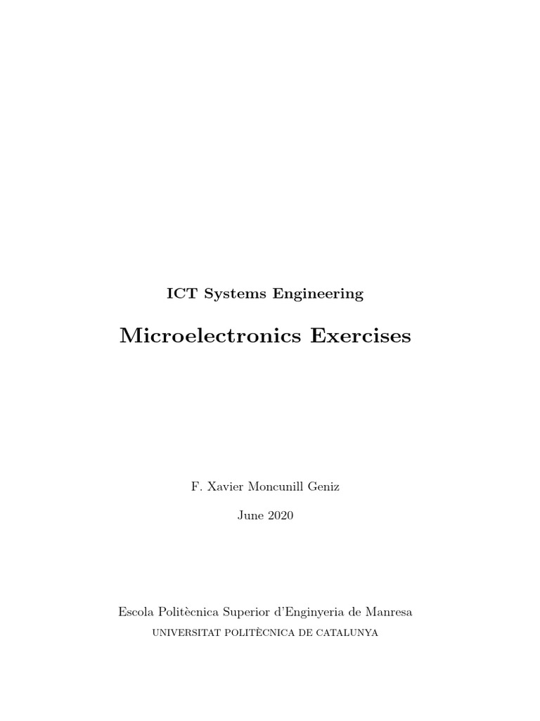 Microelectronics Exercises | PDF