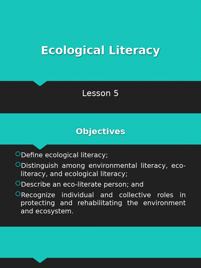 Profed 2 Lesson 5 Ecological Literacy 230323134843 377cc19f | PDF
