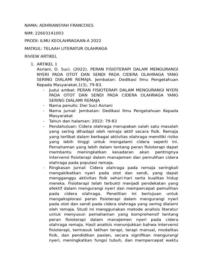 Telaah 2 Artikel | PDF