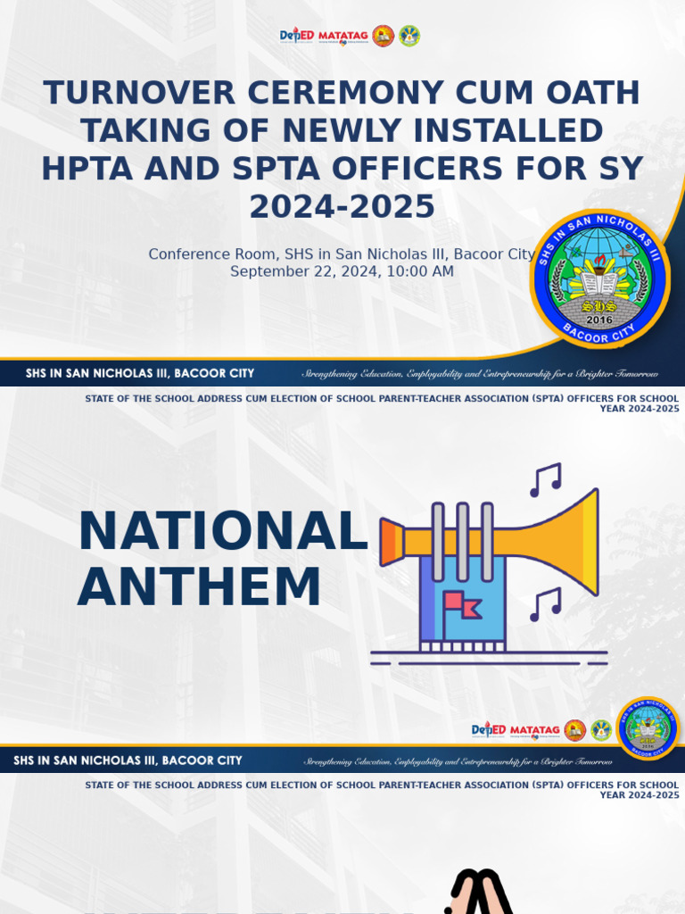 Turnover Ceremony Cum Oath Taking of Newly Installed HPTA and SPTA ...